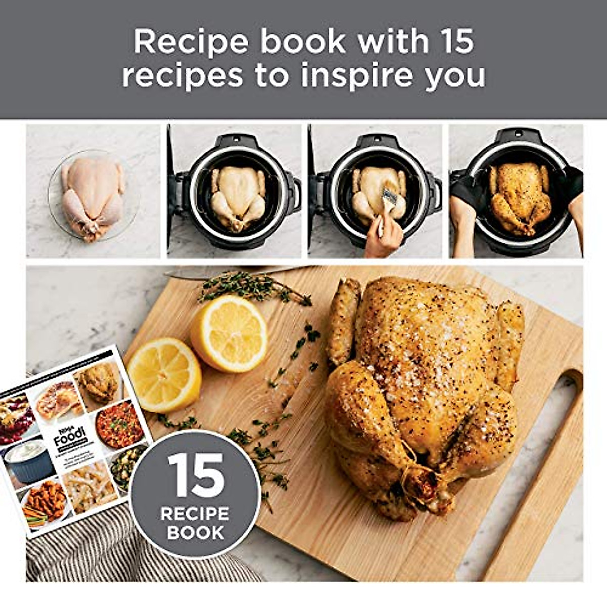 Ninja OS101 Foodi 9-in-1 Pressure Cooker and Air Fryer with Nesting Broil Rack, 5-Quart Capacity, and a Stainless Steel Finish (Renewed)