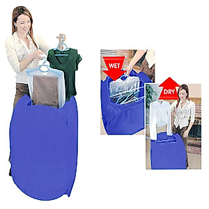 Travel Washing Machine, 800W Portable Clothes Dryer Portable Drying Rack for Laundry Foldable Clothes Drying Rack Energy Saving Clothing Dryers Portable Dryer for Apartments, Blue