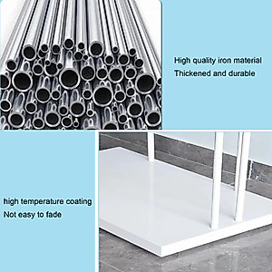 YJEUZCD Metal Pillow Display Rack, Portable Movable Quilt Display Stand, Shop Pillow Organizer Holder, Cushion Storage Rack (Color : White-B, Size : 46x46x142cm)