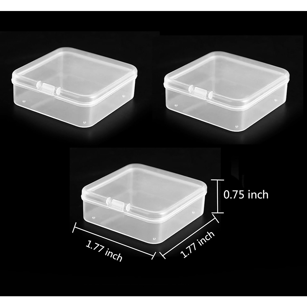 Pcxino 40 Pack 4.5 cm Small Plastic Containers with Lids,Clear Plastic Beads Storage Containers Box for Small Items and Craft Projects