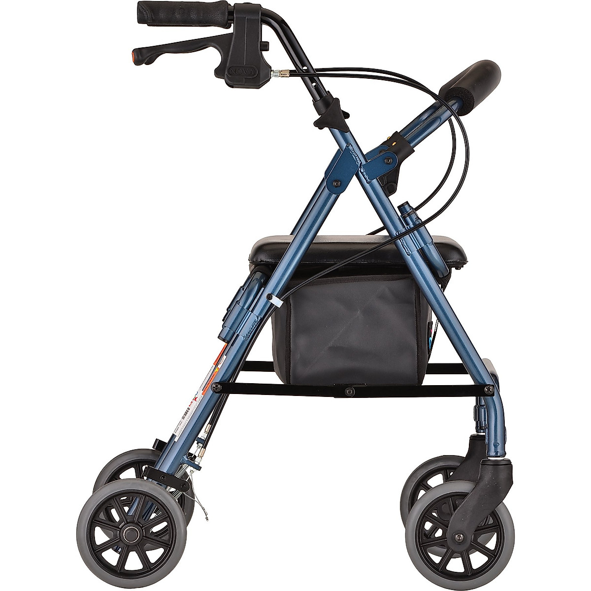NOVA Medical Products GetGo Petite Rollator Walker for Height 4’0” - 5”4”, Blue, 1 Count