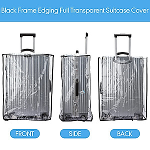 Jexine 4 Pcs Clear PVC Suitcase Cover Protectors 4 Sizes Transparent Travel Luggage Protector Thicken Luggage Cover 18/20/ 24/28 Inches Suitcase Covers for Luggage
