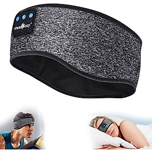 MUSICOZY Sleep Headphones, Bluetooth Headband Unique Gifts for Men Women, Ultra Soft Sleeping Headphones Wireless Music Headband Headphones for Yoga Sports Side Sleep Cool Tech Gadgets Gifts, 2 Packs