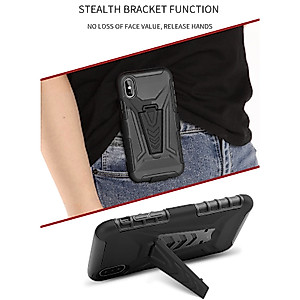 YSNZAQ Swivel Belt Clip Case for Samsung Galaxy A04, Heavy Duty Shockproof Protective Phone Cover with Built-in Kickstand for Samsung Galaxy A04 JG Black Black