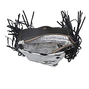 Myra Bag Aqua Hand-Tooled Bag Upcycled Cotton & Cowhide Leather S-2856