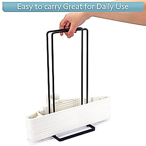 HAKDAY Portable Hanger Organizer Rack, 1PC Metal Hanger Stacker Black Hanger Caddy Hangers Storage for Closet Laundry Dry Cleaning Room