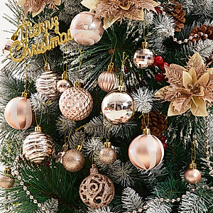 100PCS Shatterproof Christmas Tree Ball Ornaments, Assorted Baubles Set with Glitter - For Holiday Decor