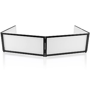 Pyle DJ Booth Foldable Cover Screen - Portable 5.6 ft Tabletop Event Facade Front Board Video Light Projector Display Scrim Panel -Folding Steel Frame Panel Stand, Stretchable Lycra Spandex PDJFAC02