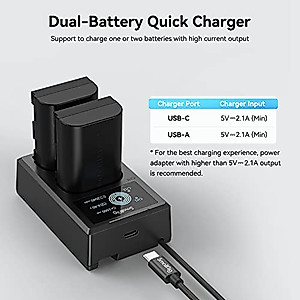 SmallRig LP-E6NH Battery Charger Set for Canon LP-E6NH Battery, Double Slot LP-E6NH Charger for Canon R7, R5, R6, R6 Mark ii, R, 5D IV/III/II, 6D, 6D II, 7D, 7D II, 60D, 70D, 80D, 90D, 2040mAh - 3821