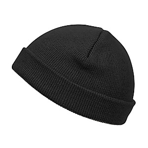 TopHeadwear Cuffless Beanie for Men Women, Unisex Short Beanies Skull Cap, Black