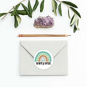 EKSPLODI Happy Mail Stickers for Business Small Shops Online, Small Business Stickers, Small Business Packaging Supplies, Envelope Seal Stickers, 1.4 Inch, 6 Unique Designs, 500 Pcs Per Roll.