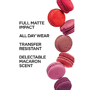 L’Oréal Paris Makeup Infallible Pro Matte Les Macarons Scented Matte Liquid Lipstick, Highly Pigmented, Longwear, Waterproof and Smudge Proof, Blackcurrant Crush, 0.21 fl; oz.