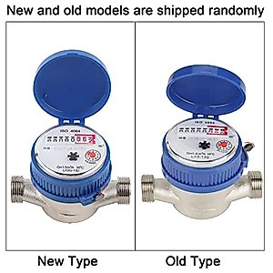 Oumefar 15mm 0.5 inch Water Flow Meter Cold Water Meter Arbitrary Rotation Function with Fittings for Garden and Home Usage