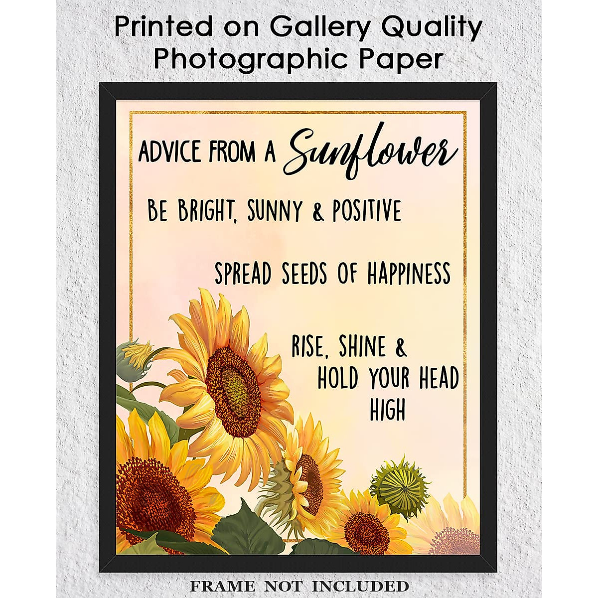 Motivational Wall Art Office Decor for Men & Women: "Hold Your Head" High 8x10 Inspirational, Motivational Poster & Positive Affirmations Wall Decor for Kids