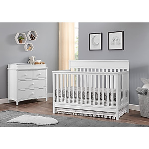 Oxford Baby Castle Hill 4-in-1 Convertible Crib, Barn White, GreenGuard Gold Certified