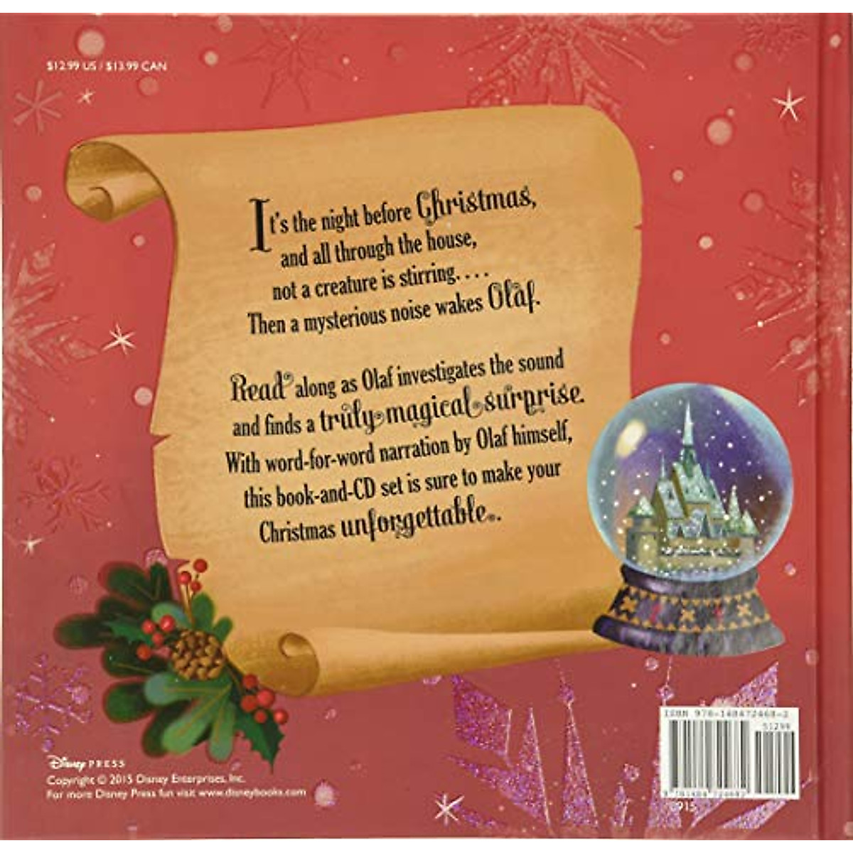 Frozen Olaf's Night Before Christmas Book & CD
