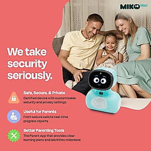 Miko Mini - Interactive Robot for Kids - For STEAM Learning - With Conversational AI - Tech Gift for Kids - Coding, Dancing Robot with Learning Games - For Boys & Girls Ages 4-10 - Blue
