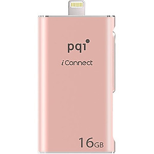 [Apple Mfi] Iconnect 16 GB Mobile Flash Drive w/ Lightning Connector for iPhones, iPads, iPod Mac & PC USB 3.0 (Rose Gold)