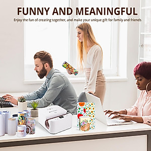 HTVRONT Auto Tumbler Heat Press Machine - Mug Heat Press Heat Up Fast & Even, Professional Tumbler Press High-Security for 2.95"-3.18" Sublimation Tumblers, Cups, Glasses and Mugs, White