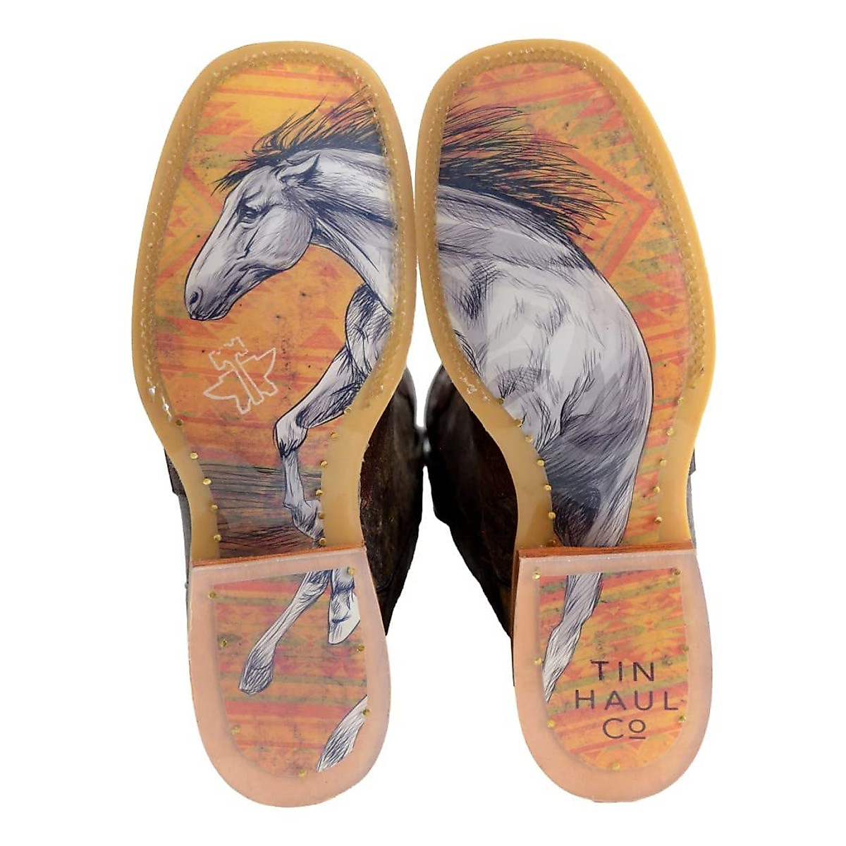 Tin Haul Women's Tribe Vibes Western Boot Broad Square Toe Brown 7 M US