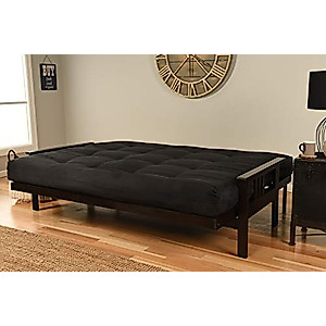Kodiak Furniture Monterey Queen Futon Set in Espresso Finish, Suede Black