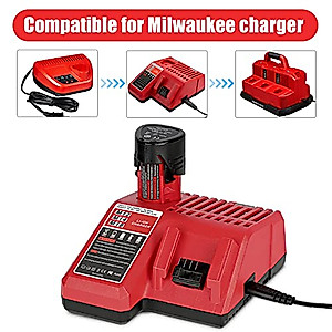 KUNLUN 2 Pack 3.0Ah 12V Battery Replace for Milwaukee M12 Battery Lithium Compatible for Milwaukee 12-Volt Battery 48-11-2411 48-11-2420 48-11-2401 48-11-2402 Cordless Tools