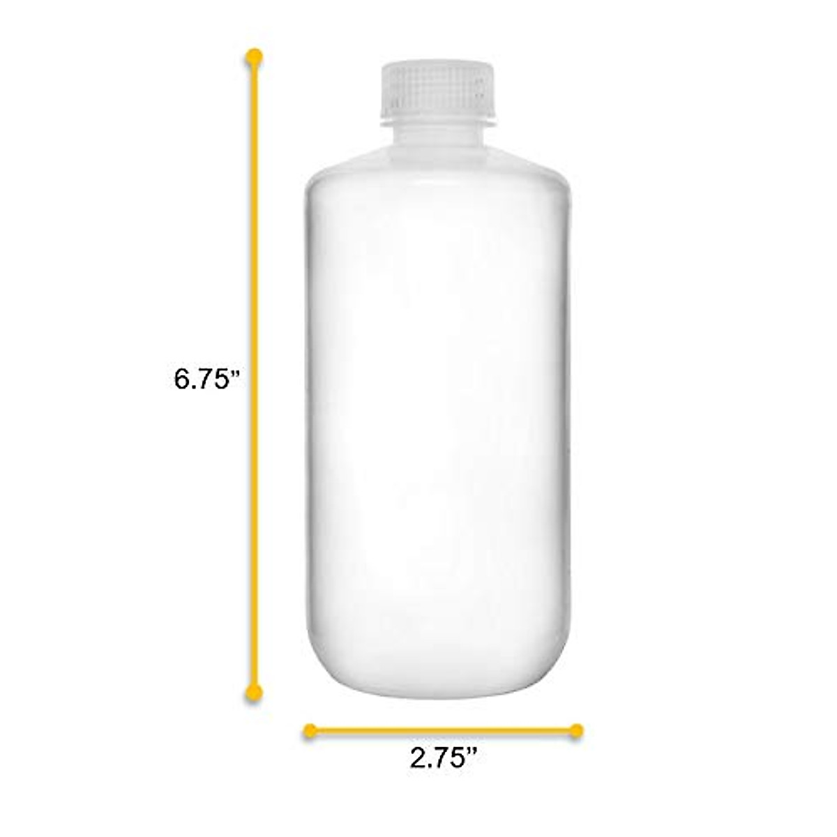 EISCO Reagent Bottle, 500ml - Narrow Mouth with Screw Cap - Polypropylene - Translucent