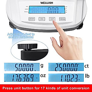 Lab Scale 5000g/0.01g High Precision Digital Scale Analytical Balance Electronic Scale for Kitchen Lab Weighing