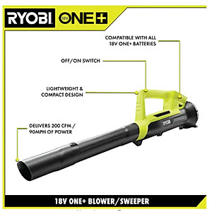 Lawn Care Bundle ONE+ 18V 90 MPH 200 CFM Cordless Battery Leaf Blower/Sweeper with 2.0 Ah Battery and Charger (Bulk Packaged)