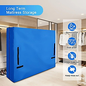 ELCAMO Mattress Bags for Moving Reusable Heavy Duty Tarp Mattress Storage Bag Twin Size with Handles Strong Zipper Closure Mattress Moving Bag Extra Thick Mattress Cover for House (Twin Size)