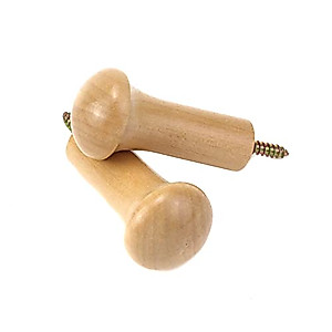 KUMGROT 10pcs Coat Wall Hooks Wood Mushroom Hook Heavy Duty Robe Hook Decorative Wall Hooks Coat Pegs Hooks for Hanging Hat Towels Clothes 5.2cm/2 Inch
