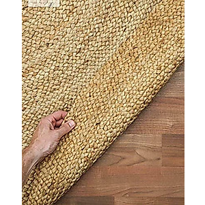 Vipanth Exports Natural Jute Rug Hand Braided Round Area Rug Handmade Rug for Home Decor (2 Feet Round (24 x 24 Inches), Beige) VP501RJWB
