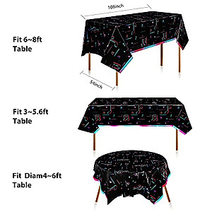 FZR Legend Music Tablecloth,Extra-Large 108”x 54”Disposable Music Table Cover, Ideal for Themed Musical Rockstar Birthday Party Supplies Decoration (1)