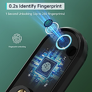 Smart Door Lock, hornbill 8-in-1 Keyless Entry Door Lock Biometric Fingerprint Smart Deadbolt, Electronic Digital Bluetooth Keypad Code Door Lock, Smart Locks for Front Door, IC Fob & App Control