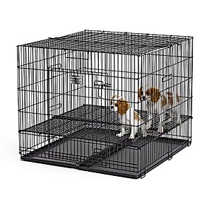 MidWest Homes for Pets Puppy Playpen Crate - 236-05 Grid & Pan Included, BLACK