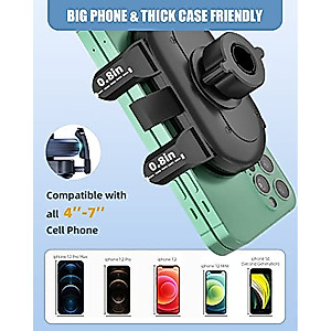 Phone Mount for Car【Large Rear Mirrors Friendly】 Rear View Mirror Phone Holder,【Upgraded 4 Clip More Stable】 360 Rotatable and Retractable Car Phone Holder Fit All Mobiles & Fits Bigger Vehicle