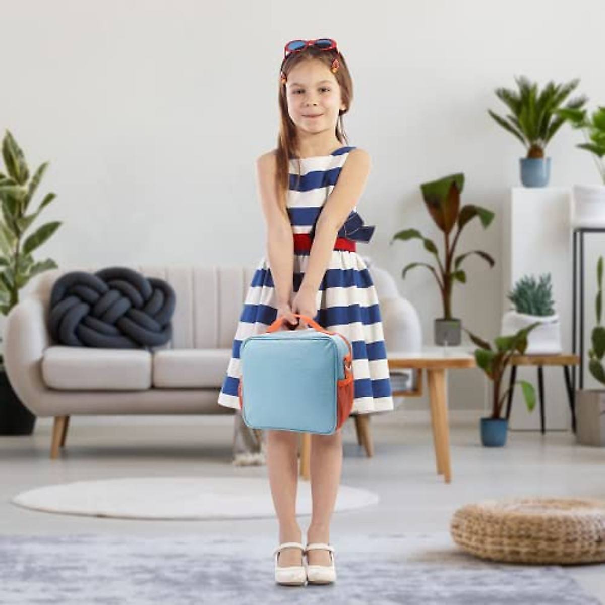 Carrying Case for YOTO Mini Player - Travel Case Compatible with Yoto Mini Audio Music Player, Headphone and Cards, Storage Bag Organizer with Handle and Adjustable Shoulder Strap, Blue (Case Only)