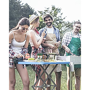 SOUNDANCE Small Folding Table, Adjustable TV Tray, Portable Dinner Table, Lightweight, Zero Assembly, Easy to Fold and Storage, Sturdy Desk for Home Garden Office Indoor Outdoor Use, Blue