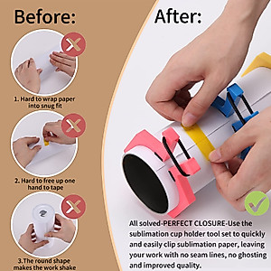 WAQONUY Pinch Perfect Tumbler Clamp Clip,Sublimation Tumblers Pinch,for 20 Oz Sublimation Blanks Tumblers Pinch Perfect Clamp for Sublimation Paper and Glass Supplies (Light Blue)