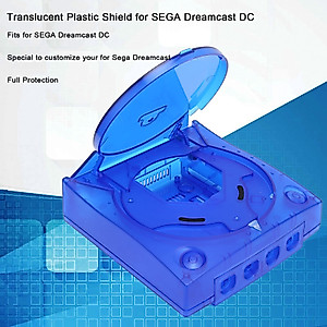KOSDFOGE Translucent Plastic Shield Housing Case,Retro Video Game Console Protective Shell in Blue, Transparent Colors - Compatible with SEGA Dreamcast DC Game Console