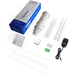 MyMAX AC1200 Weatherproof Outdoor WiFi Extender/PoE Access Point/Wireless Repeater, Dual-Band 2.4+5GHz 1200Mbps Outside AP/Exterior Signal Booster Internet Amplifier with 4-Antenna (WN572HG3)