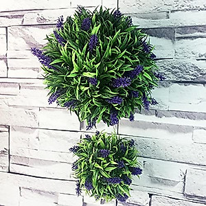 Jkapagzy Simulation Grass Ball Artificial Lavender Outdoor Plant Bush Patio for Wedding Hotel Garden Home Party Yard