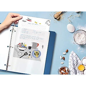 Recipe Sheet Protectors Full Page, 8.5 x 11 inch, 30 Pack, Heavyweight, Top Load, by Better Kitchen Products, Page Protector Binder Sheets, 3-Hole Punched, for Recipe Binders, 30 Pack