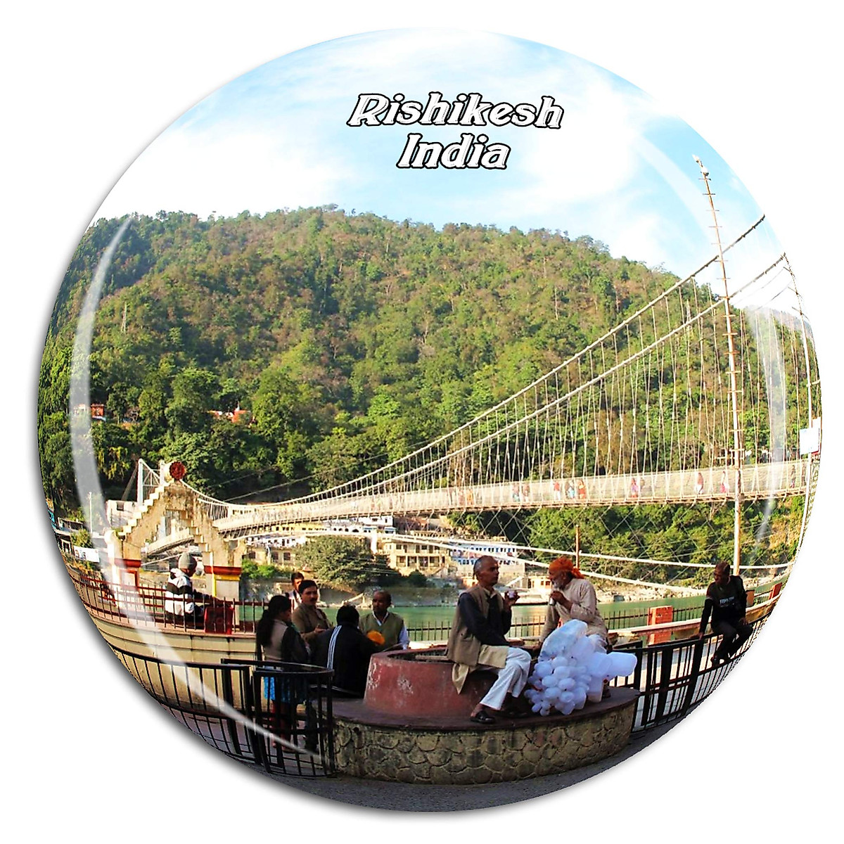 Lakshman Jhula Rishikesh India Fridge Magnet 3D Crystal Glass Tourist City Travel Souvenir Collection Gift Strong Refrigerator Sticker