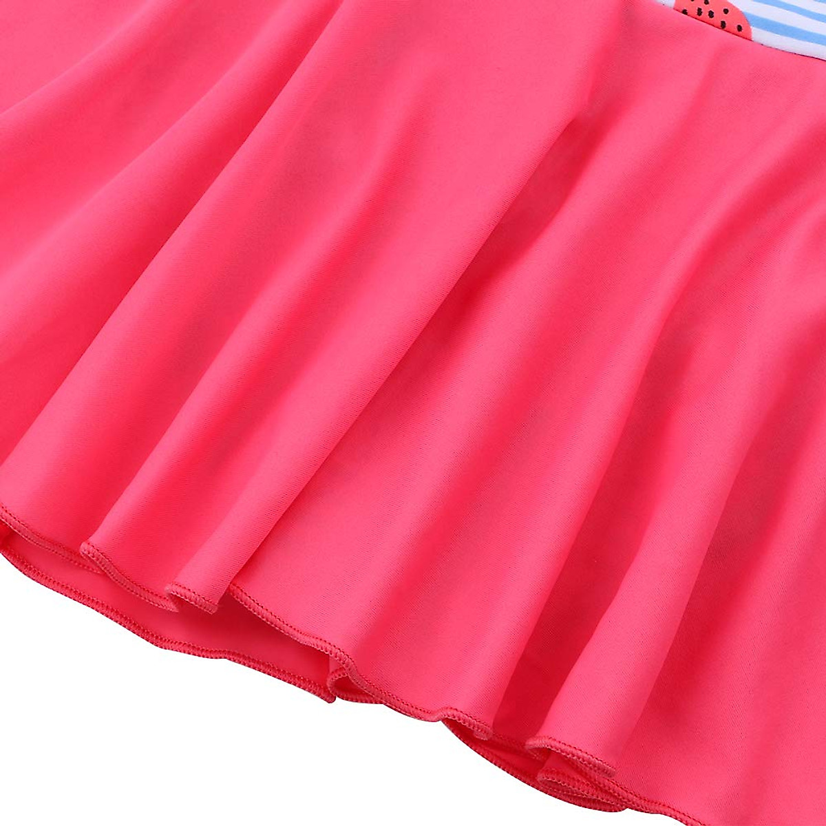 BAOHULU Toddler Girls Swimsuit One Piece Cute Floral Dress Swimwear 3-8 Years S283_StrawberryBlue_140/146