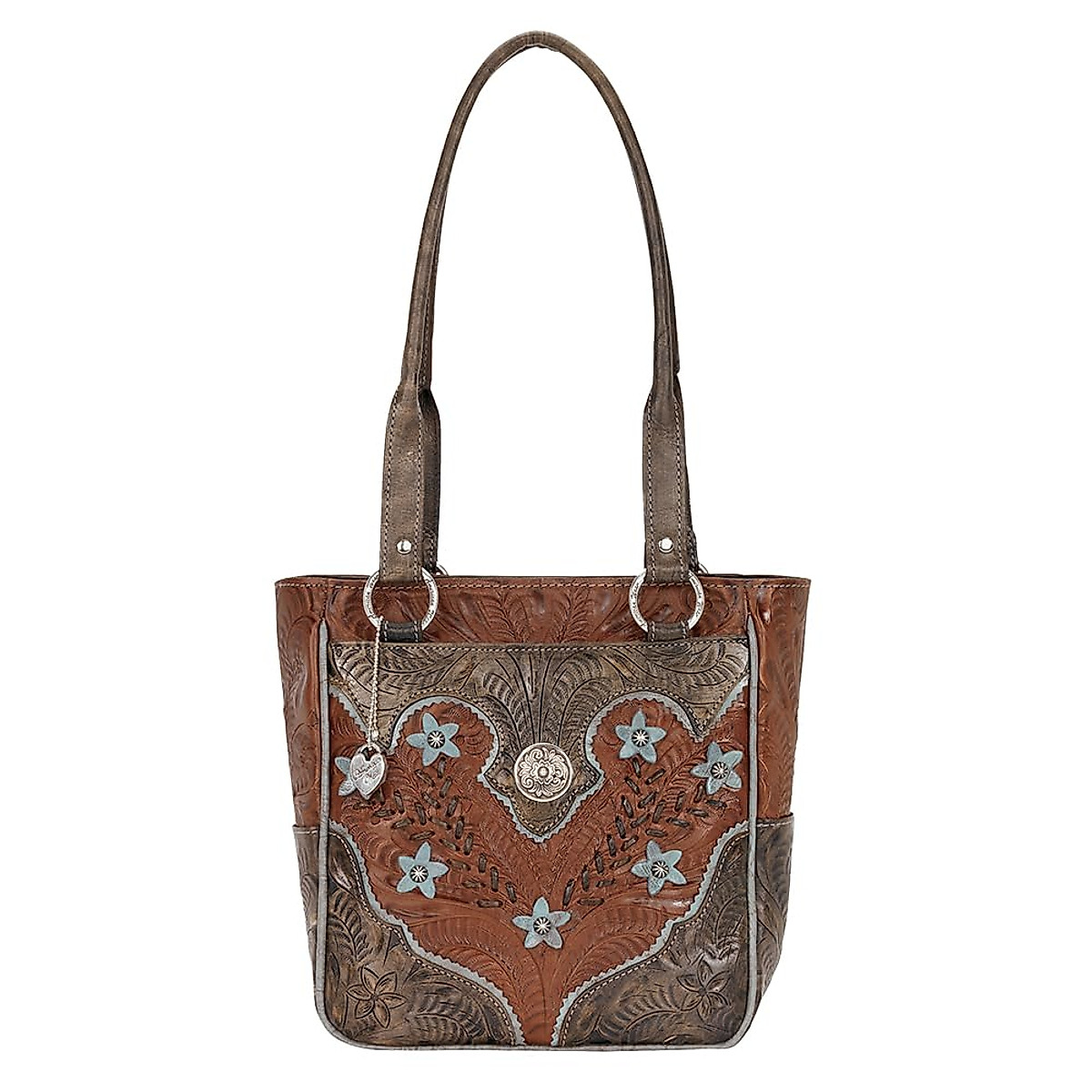 American West Desert Wildflower Zip Top Tote with Pockets