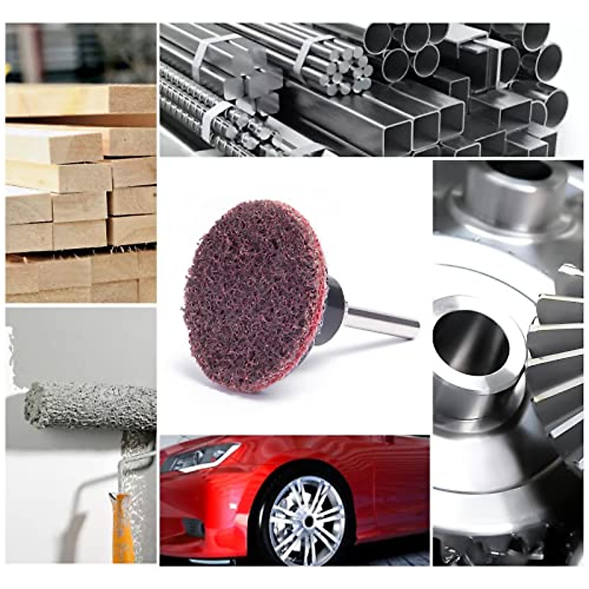 S SATC 46PCS Sanding Discs 2 Inch Roll Lock Quick Change Discs 1pcs 1/4'' Holder Surface Conditioning Discs Fine Medium Coarse for Die Grinder Surface Strip Grind Polish Burr Finish Rust Paint Removal