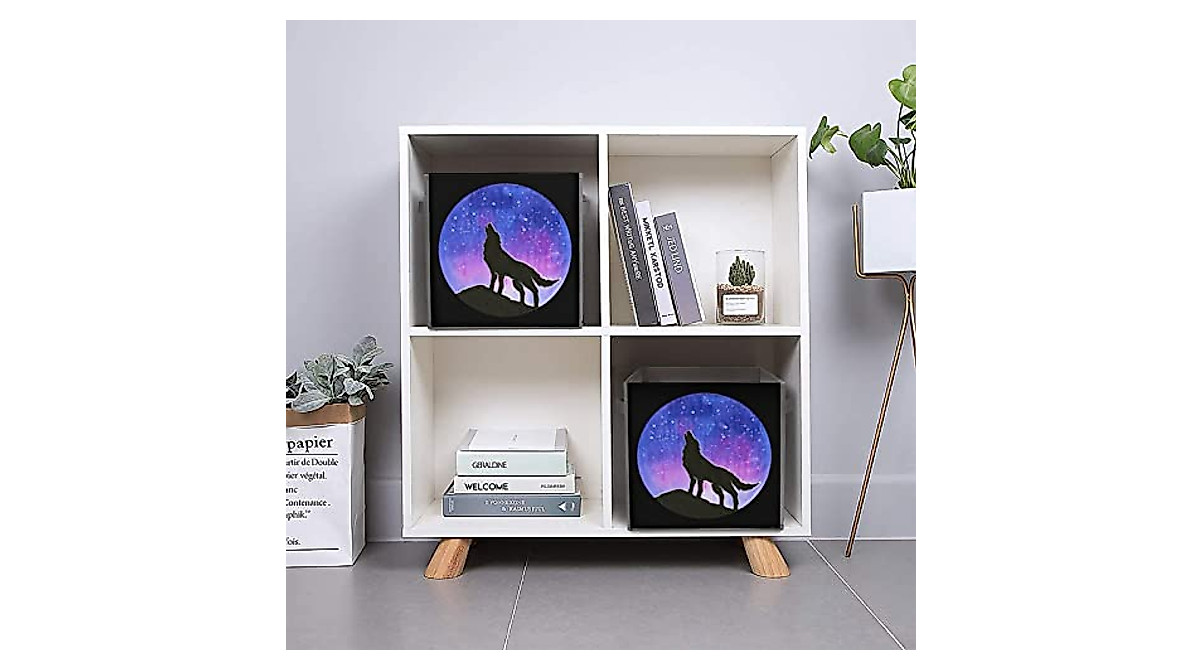 Howling Wolf Galaxy Storage Bins - Stylish & Functional