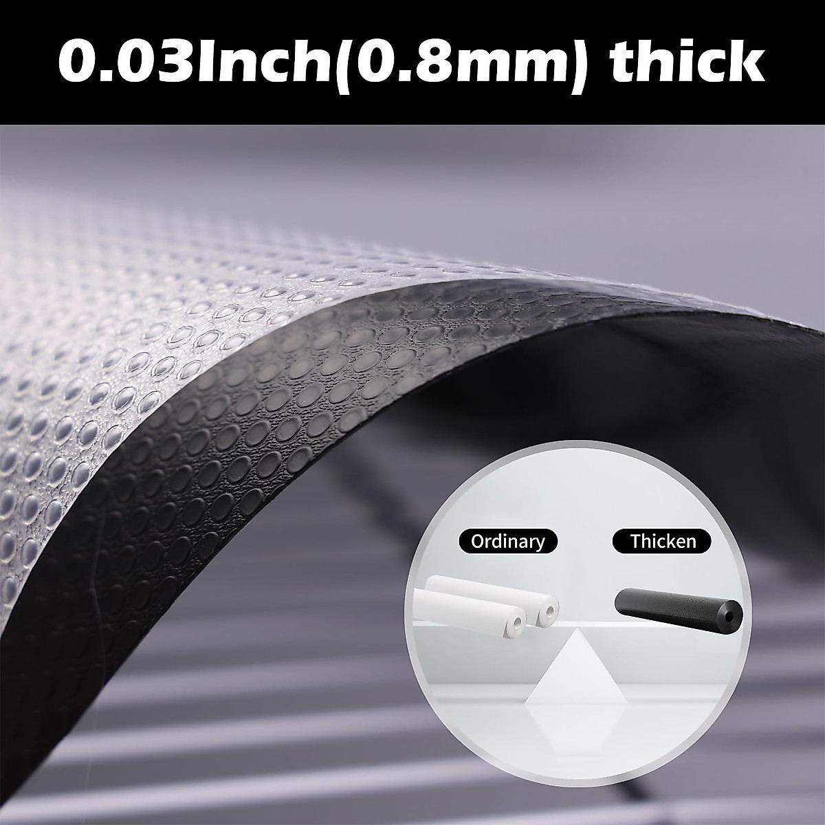 Pantry Shelf Liners for Wire Shelving - Thick Shelf Liner Roll 14 INCH x 15 FEET, EVA Waterproof Janeart Kitchen Liner, Non-Adhesive Cabinet Liner, Easy to Trim Durable Drawer Liner (Black)