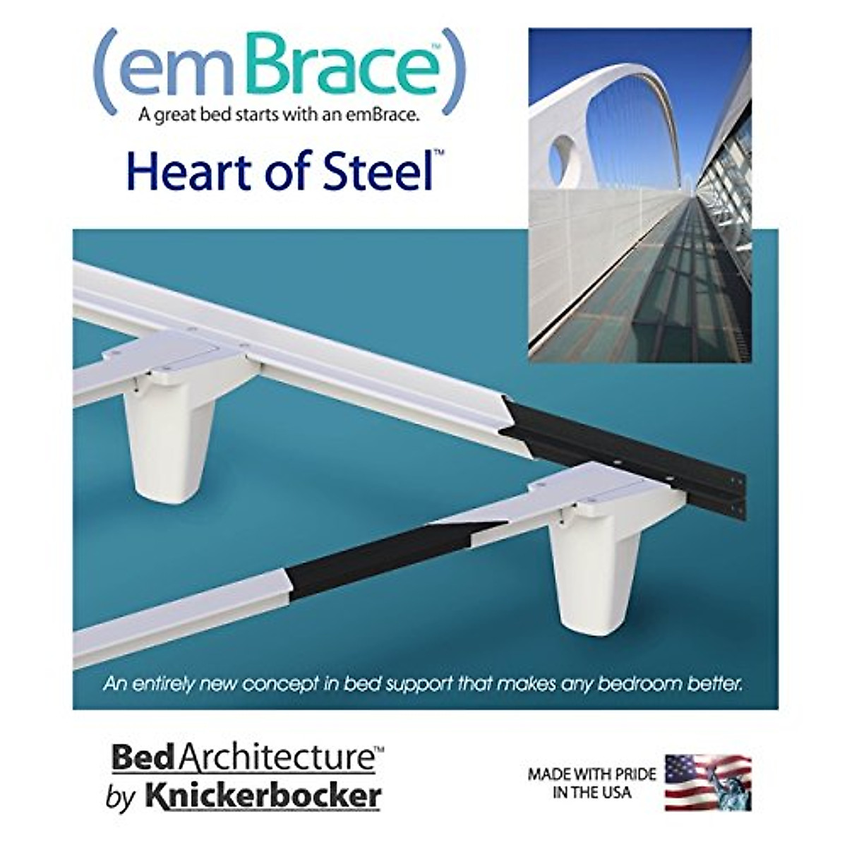 Knickerbocker Embrace Designer Foundation - Full Size - Black Bed Frame - Heavy Duty